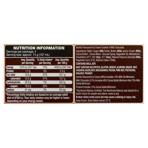 Utopia Vanilla 4 Pack 428ml